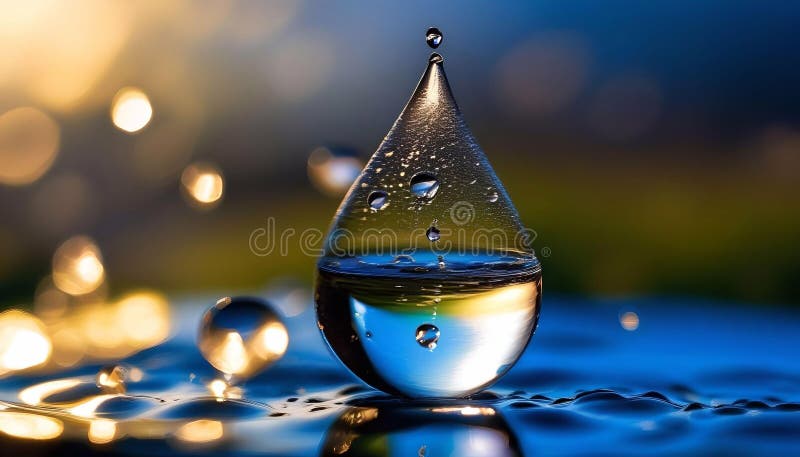 Natural Water Drops Spreading Art Photography, Ai Generated Stock ...