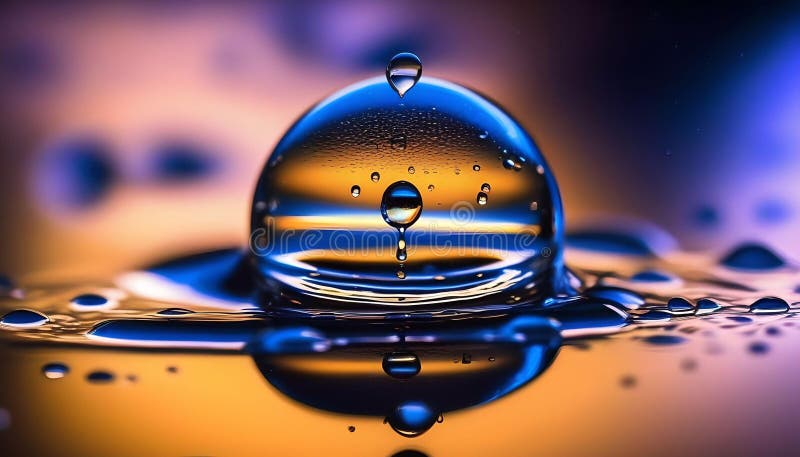 Natural Water Drops Spreading Art Photography, Ai Generated Stock ...