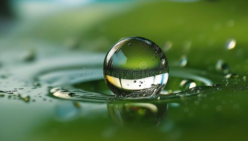 Natural Water Drops Spreading Art Photography, Ai Generated Stock ...
