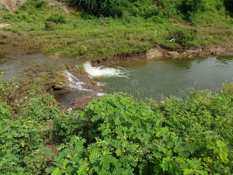 Natural Water Flowing in the River Stock Photo - Image of waterway ...
