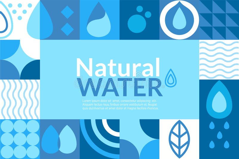 Natural Water,geometric Banner in Flat Style. Stock Vector ...