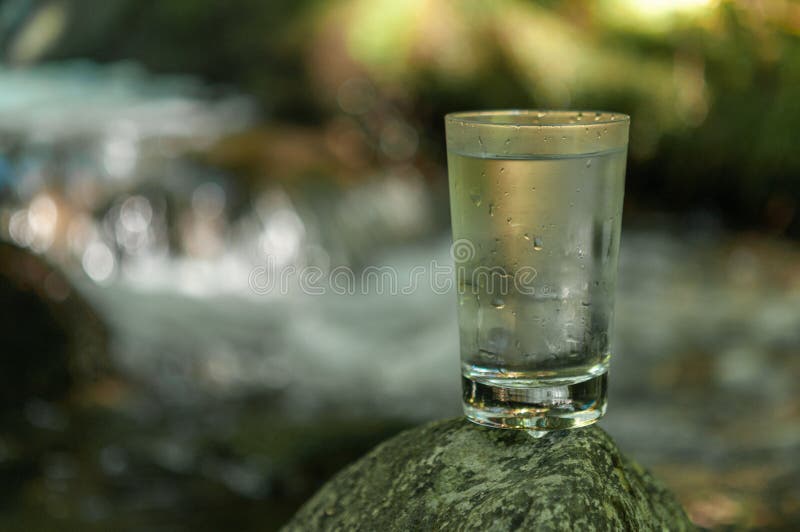Natural water in a glass stock image. Image of medicine - 155575007