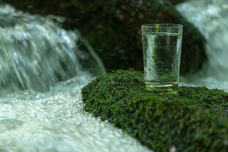 Natural water in a glass stock image. Image of ecology - 155575123