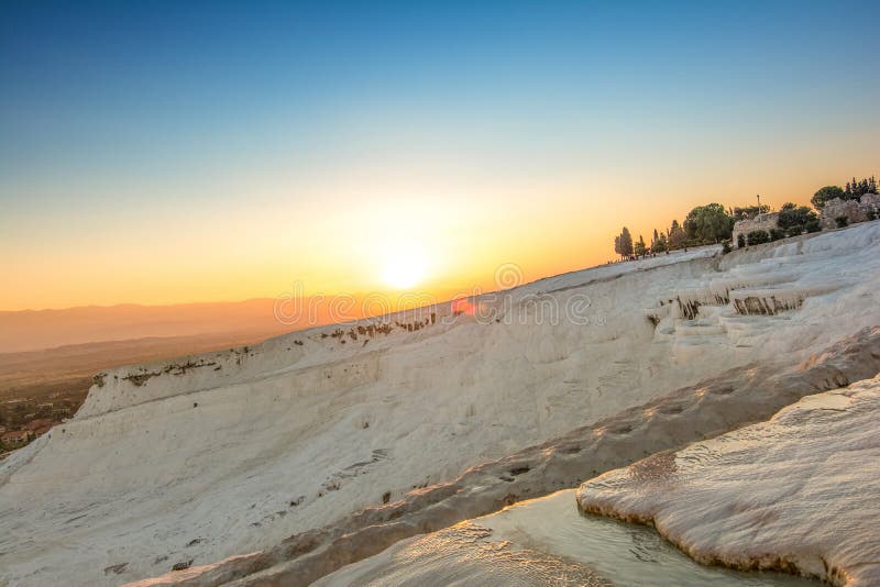 Natural Water Hot Spring Pools at Pamukkale Turkey Stock Image - Image ...