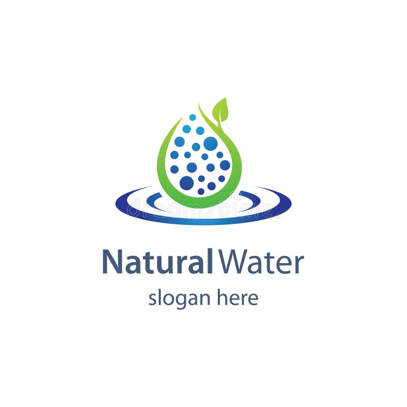 Natural Water Logo Template Stock Vector - Illustration of ecology ...