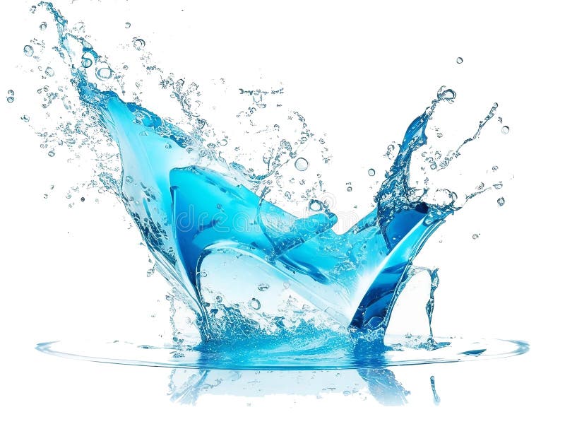 Water Splash in Blue Isolated on a Transparent Background Stock ...