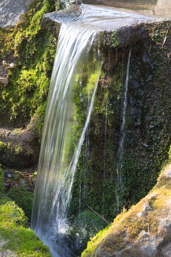 Natural Waterfall in the Rainy Season Stock Image - Image of rock ...