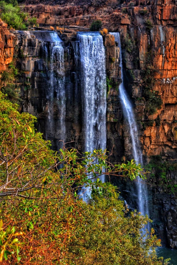 Natural Waterfall Mood Nature Sunshine Stock Photo - Image of natural ...