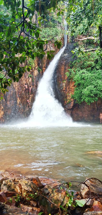 Natural Waterfall Mountain Rock Water Stock Image - Image of natural ...