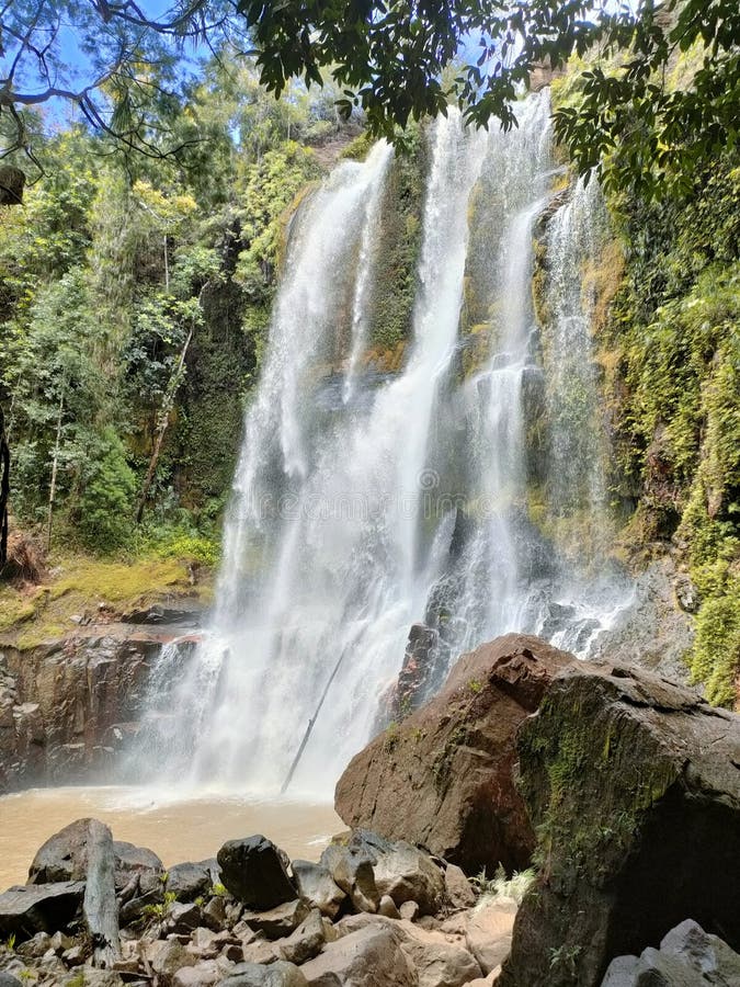 Natural Waterfall Untouched by Humans Stock Photo - Image of country ...