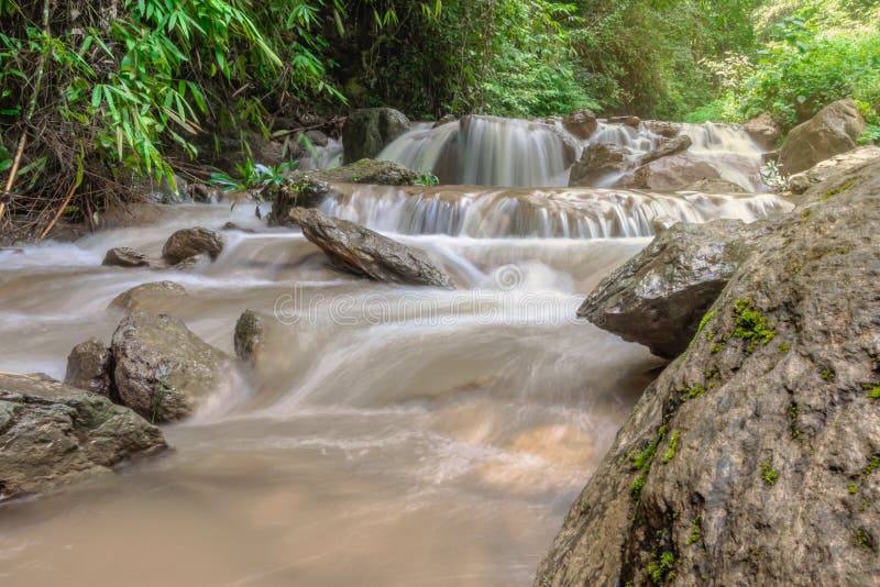 Natural Waterfall, Water Falling Over the Stone Stock Image - Image of ...