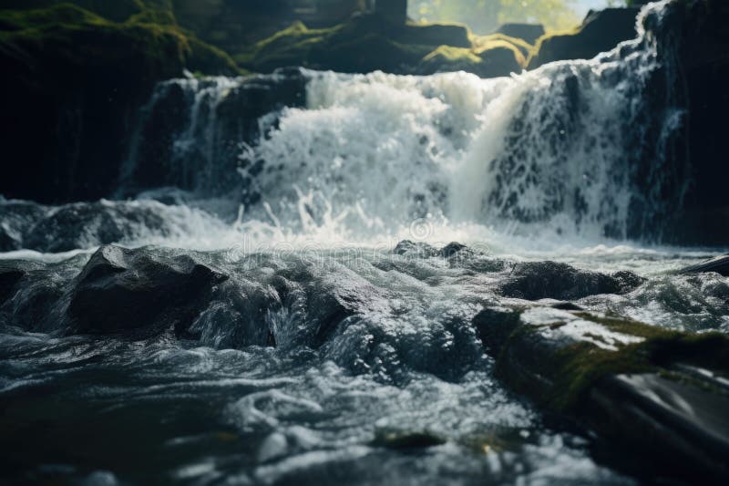 A Natural Waterfall with Water Flowing Down Its Sides Stock Photo ...
