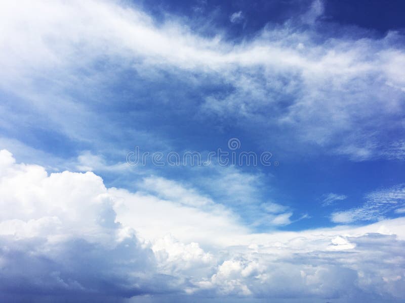 Natural Weather with White Clouds Stock Image - Image of high, group ...