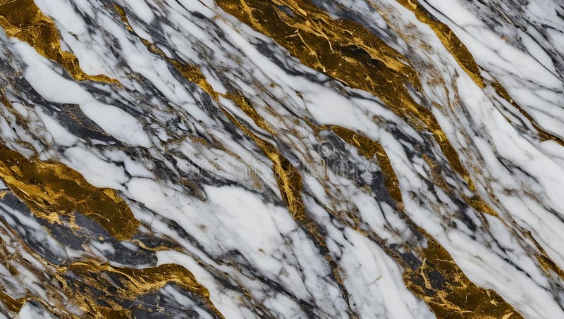 Natural White, Black and Gold Marble Texture. White Marble with Golden ...