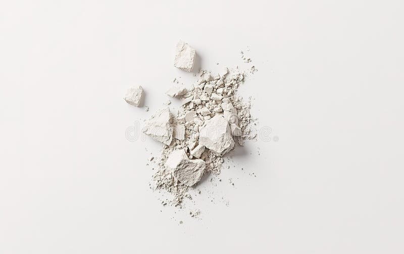 Natural White Powder and Crushed Stones Scattered on a Smooth Surface ...