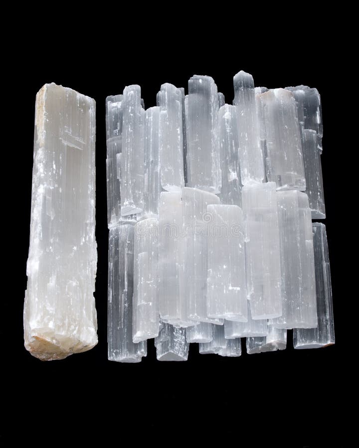 Natural White Selenite Rods Stock Image - Image of beautiful, crystal ...