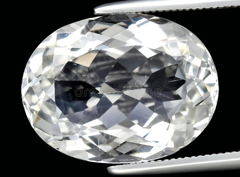 Natural White Topaz Gem on the Background Stock Illustration ...