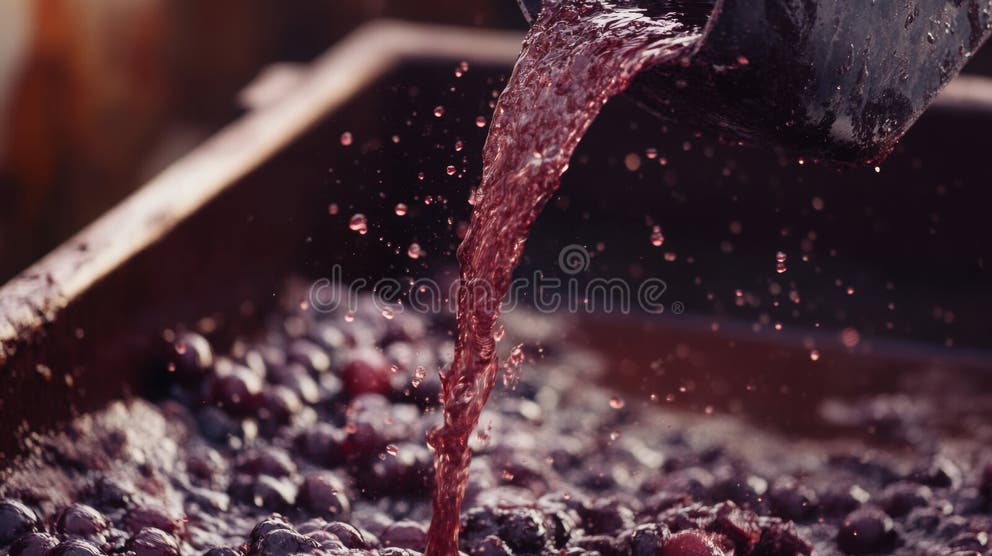 Natural Winemaking Process Capturing the Flow of Grape Juice in a ...