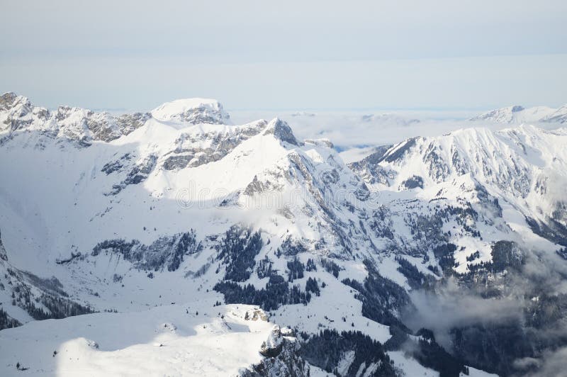 Natural Winter Mountain Landscape Stock Image - Image of rocky, swiss ...