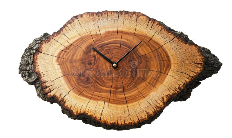 Natural Wood Clock with Unique Grain Patterns and Rustic Design ...