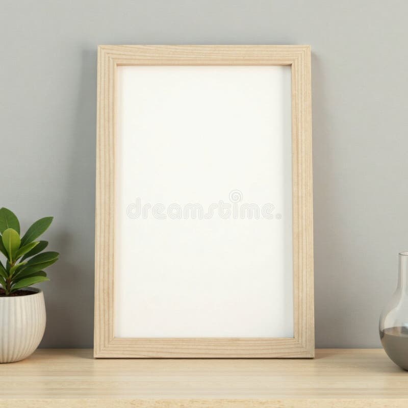 Natural Wood Frame, Off White Canvas Insert Ready for Customization ...