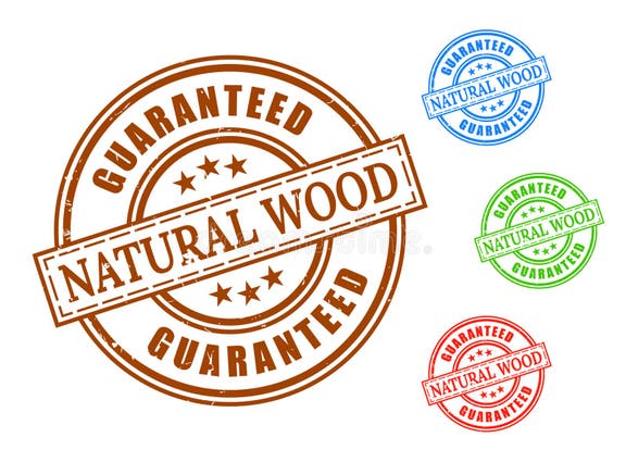 Natural Wood Guarantee Authentic Seal Certification Stock Illustration ...