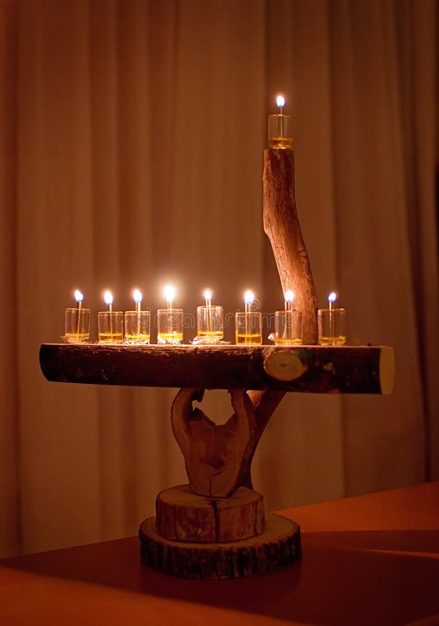 Natural wood menorah stock image. Image of branches, religion - 19422299