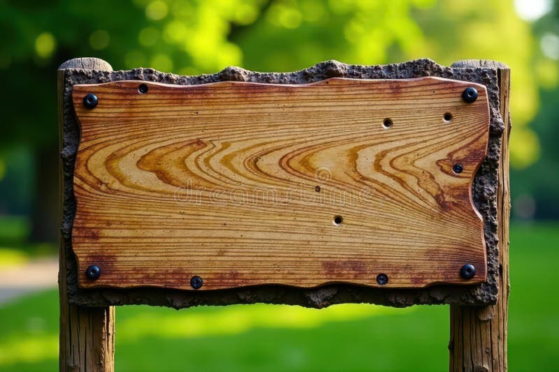 Natural Wood Signboard, Dark Border, Rectangular, Advertising, Dark ...