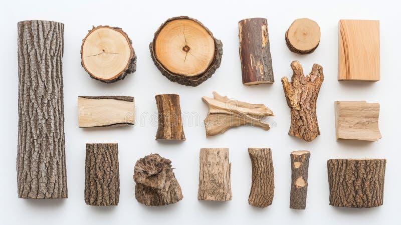 Natural Wood Texture Collection Tree Bark Branches Logs and Rounds ...