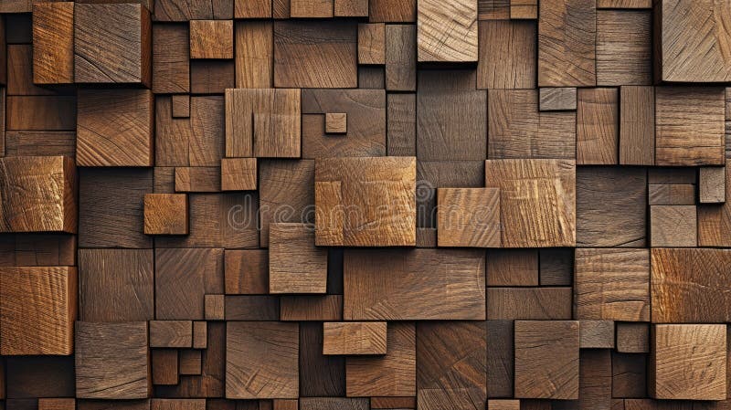 Natural Wooden Background. Wood Blocks. Wall Paneling Texture, Ai ...