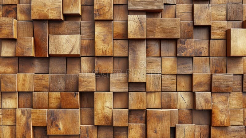 Natural Wooden Background. Wood Blocks. Wall Paneling Texture, Ai ...