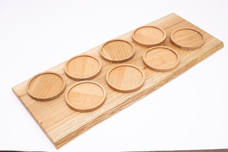 Natural Wooden Coasters on the Board Stock Photo - Image of round ...