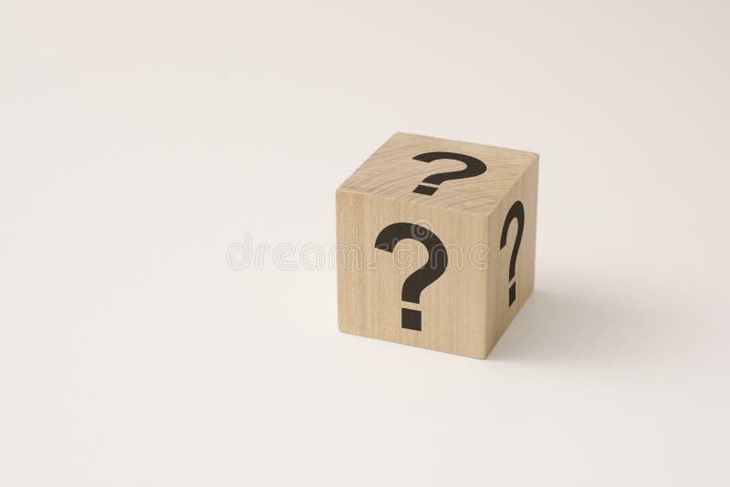 Natural Wooden Block with Question Mark, White Background Stock Photo ...