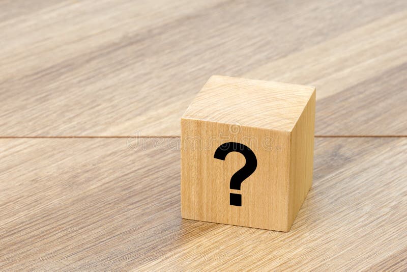 Natural Wooden Cube or Dice with Question Mark Stock Image - Image of ...