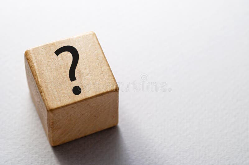 Natural Wooden Cube or Dice with Question Mark Stock Image - Image of ...