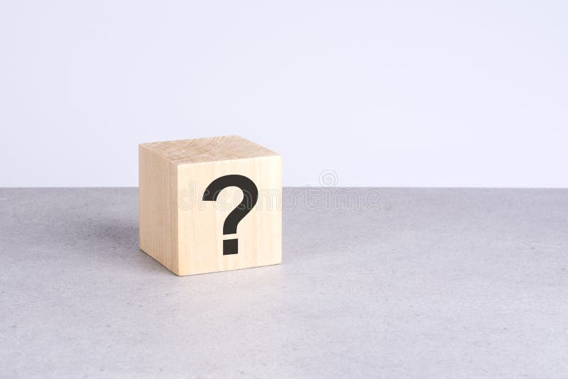 Natural Wooden Block with Question Mark, White Background Stock Photo ...