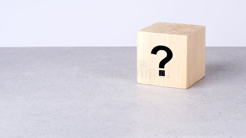 Natural Wooden Block with Question Mark, White Background Stock Photo ...