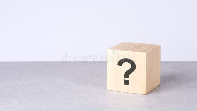 Natural Wooden Block with Question Mark, White Background Stock Photo ...