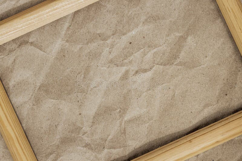 Natural Wooden Frame with Craft Paper, Background Stock Photo - Image ...