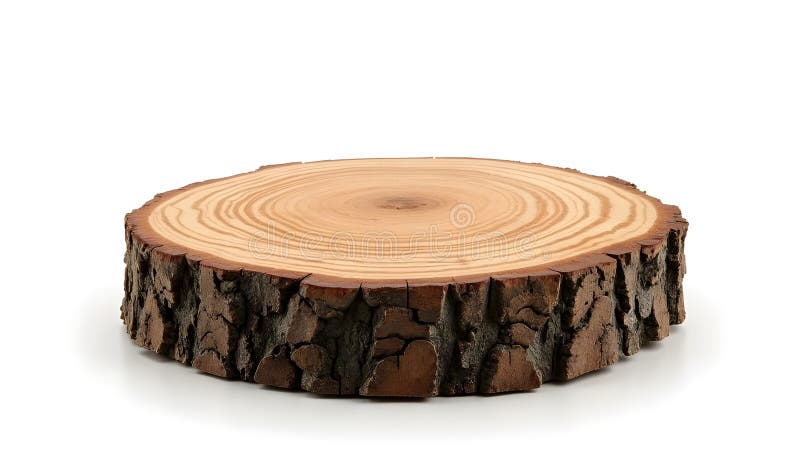 Natural Wooden Log on White Background, a Rustic Product Display ...