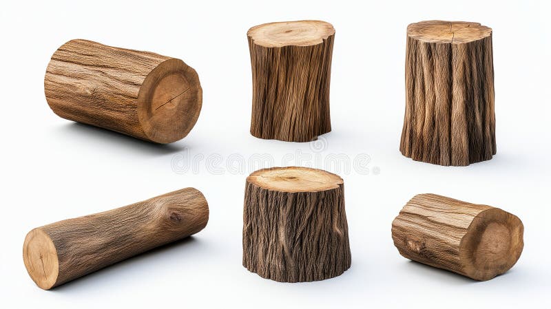 Natural Wooden Logs in Various Shapes and Sizes Showcasing Unique ...