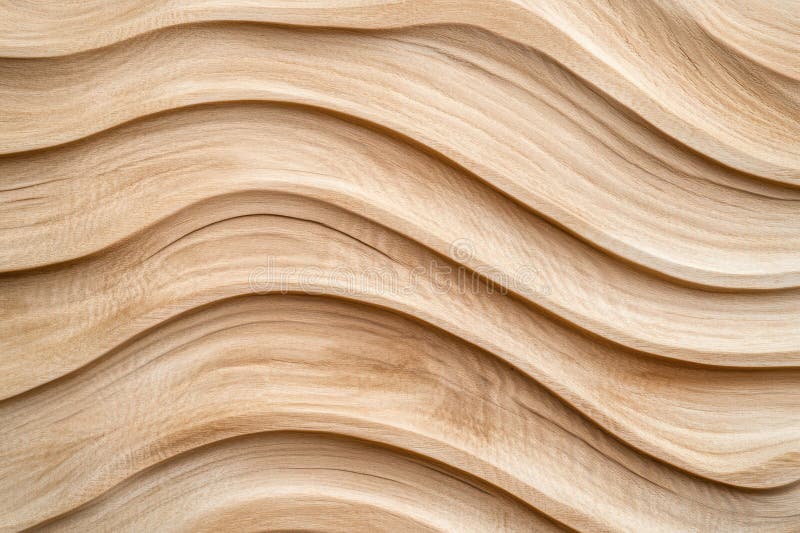 Natural Wooden Surface with Flowing Wave Patterns in Soft Light, AI ...