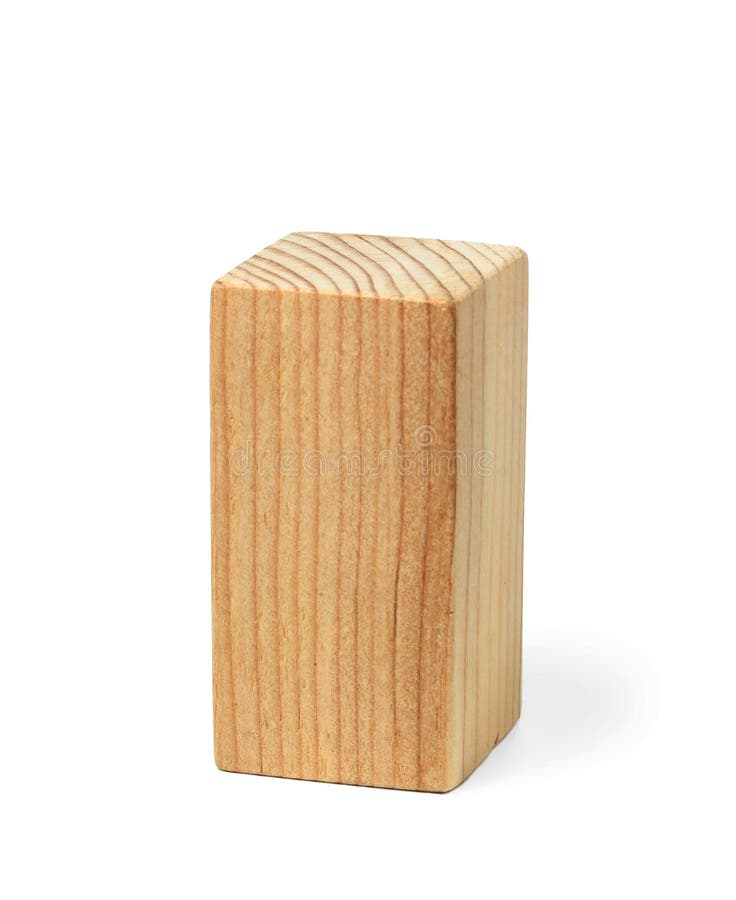 Natural Wooden Uncolored Brick Stock Photo - Image of isolated, shape ...
