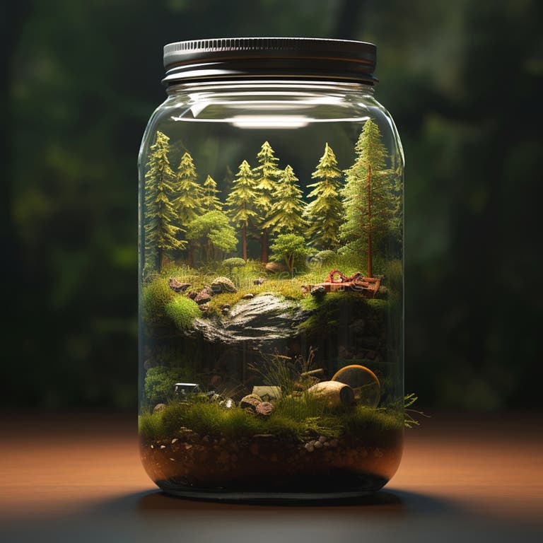 Natural World Environment Inside a Jar Stock Image - Image of glass ...