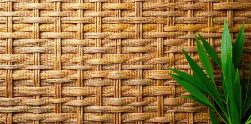 Natural Woven Bamboo Texture Surface with Wooden Elements, Texture ...