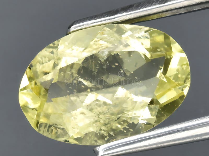 Natural Yellow Beryl Heliodor on the Background Stock Illustration ...