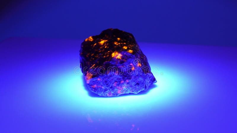Natural Yooperlite Under Uv Light on the Background Stock Footage ...