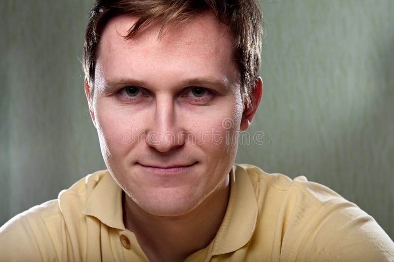 Natural Young Male Portrait Stock Image - Image of attractive, head ...