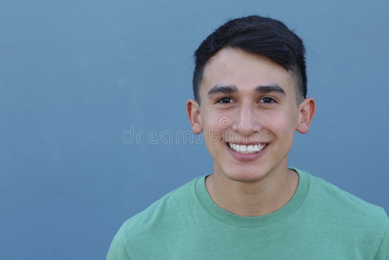 Natural Young Man Smiling Close Up Stock Photo - Image of mexican ...