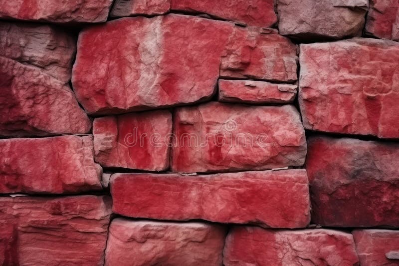 Naturalistic Light Red Stone Wall Texture Background AI Generated Stock ...